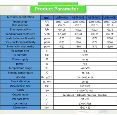 Cina Personalizzabile per il sensore di navigazione inerziale per cercatore di inerzia piccolo UBTP400Y in vendita