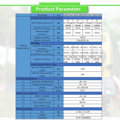 中国 UBTS700Y 船舶ナビゲーション・コントロール UAV 速度精度 ≤0.03m/s 20W 電力 販売のため
