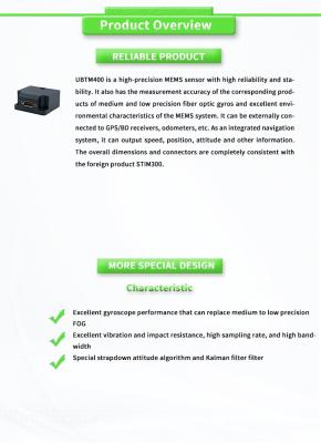 Cina Atteggiamento stabile UBTM400Y UNIVO Sistema di navigazione giroscopica in fibra ottica Antenna 5VDC- 36VDC in vendita