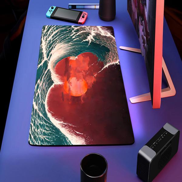 Quality Custom Wave Mousepad Gaming Mauspad 40X90 Rubber Desk Mat for Improved Precision for sale