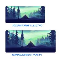 China Rectangular OEM Extended XXL Primary Forest Fox Mouse Pads With Custom Logo Printed for sale