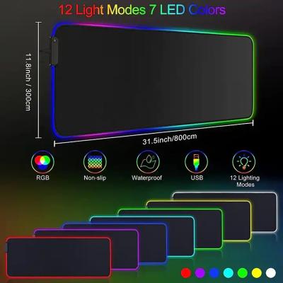 China Comfortable Waterproof Gaming Mat with Customizable RGB Lighting and Non-slip Base for sale