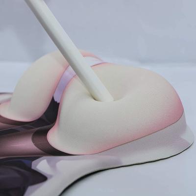 China Water Resistant 260*220*25mm Custom 3D Japan Anime Silicone Mouse Pad with Wrist Rest for sale