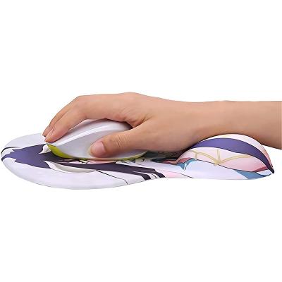 China Water Resistant 260*220*25mm Custom 3D Japan Anime Silicone Mouse Pad with Wrist Rest for sale