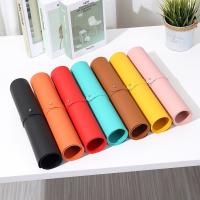 China Leather Non Slip Mouse Pad Simple Desk Protector Mat for Computer Gaming Oval Shape for sale