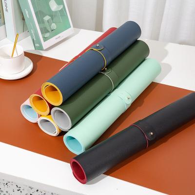 China Stock Products Private Mold Yes Pu Leather Desk Pad Protector Mouse Pad Office Desk Mat for sale