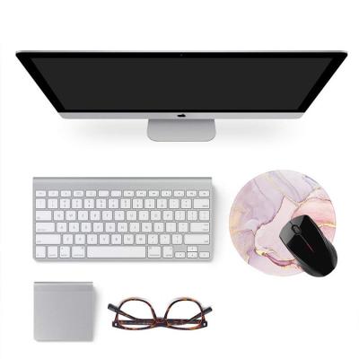 China Escritório aquecido Round Pink Marble Mouse Pad Suave Antiderrapante Mouse Mat Custom Gift à venda