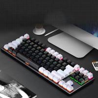 China 87 Keys Double Injection Keycap Red Axis Wired Keyboard With Metal Panel for Needs for sale