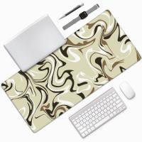 China Smooth Surface 900*400*3mm Abstract Strata Liquid Fluid Pattern Mouse Pad With Lock Edge for sale