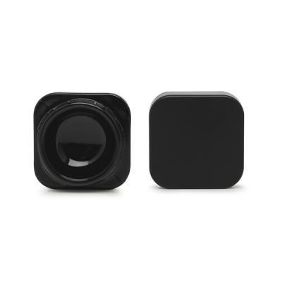 Cina Contenitore concentrato Qube quadrato in vetro trasparente da 5 ml con coperchio nero resistente ai bambini Quadrato in vetro nero da 5 ml in vendita
