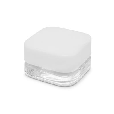 Cina Contenitore concentrato Qube quadrato in vetro trasparente da 5 ml con coperchio nero resistente ai bambini Quadrato in vetro nero da 5 ml in vendita