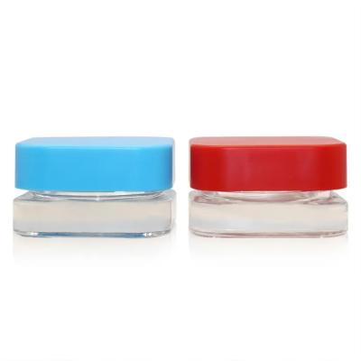 China Vierkante Qube Form 5Ml 9Ml Vierkante Premium Glas Concentra Jar Clear Zwart Wit glazen Pot Met Kind Veilig Deksel à venda
