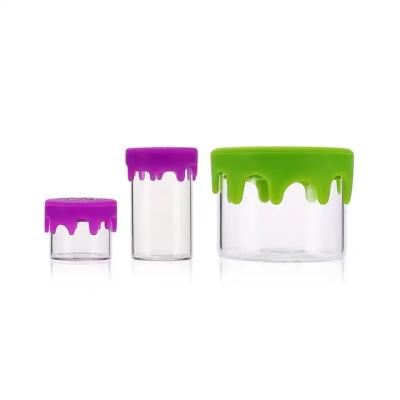 Cina 1gram 5ml 6ml Mini Empty Glass Concentrate Container Drippy Silicone Airtight Closure Honey Essential Heat Resistant in vendita