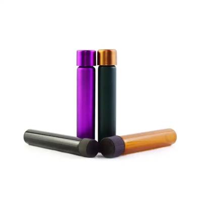 Cina Child Proof Cr Lid Galvanizing Electroplating Gold Sliver Color Glass Tube With Labels For Pre-Roll in vendita