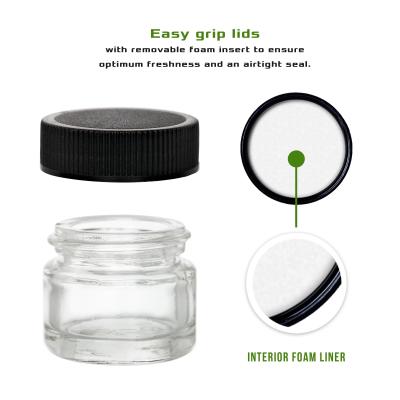 Cina Contenitore in vetro da 5 ml con coperchio nero in vendita