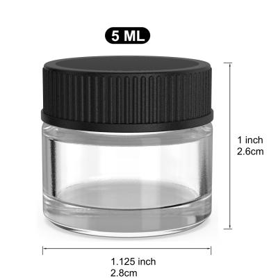 Cina Contenitore in vetro da 5 ml con coperchio nero in vendita