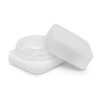 Cina 9 ml Glass Cube Container Shoulderless Screw Top Jars w/ Child Resistant Lid (White Glass, White Lid) Contenitore in vetro cubo senza spalla con vaso con coperchio resistente ai bambini in vendita