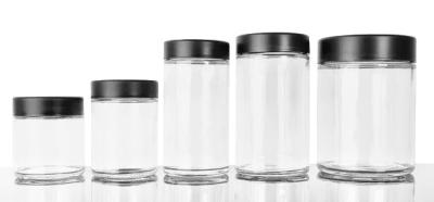 Cina Smell Proof Child Resistant Glass Jar 2 3 4 Fl Oz Clear Straight Sided Container Airtight in vendita