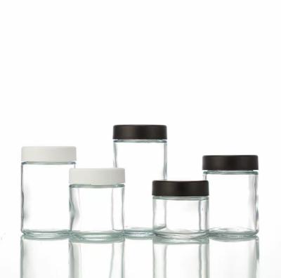 Cina Smell Proof Child Resistant Glass Jar 2 3 4 Fl Oz Clear Straight Sided Container Airtight in vendita