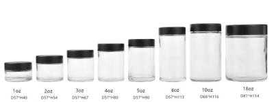 Cina Glass Bottle Supplier Clear 1oz 2oz 3oz Glass Bottle Child Resistant Cap Airtight Smell Proof Container in vendita
