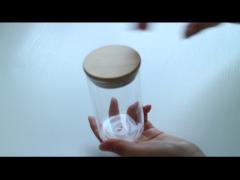 Wooden Lid Glass Jar