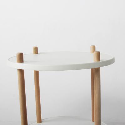 China Opvouwbare dubbele plank moderne zijtafel met aangepaste kleuropslagwagen Te koop