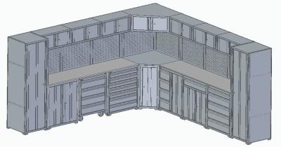 Cina Dispositivo di garage grande e nero a forma di L in vendita