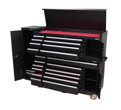 China Multi-Purpose Tool Storage Cabinet 72-Drawer Black Chest with Stainless Steel Handles for sale