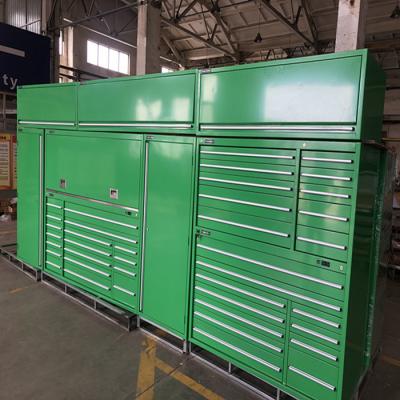 Cina Strumenti di garage Box di attrezzi a rotolamento con manico in alluminio e prese di corrente in marrone in vendita