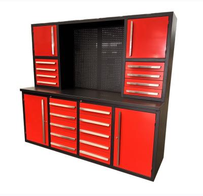 China KEY Lock Free Combination Garage Tool Cabinets with 1.0-1.5mm Thickness and Workbench for sale