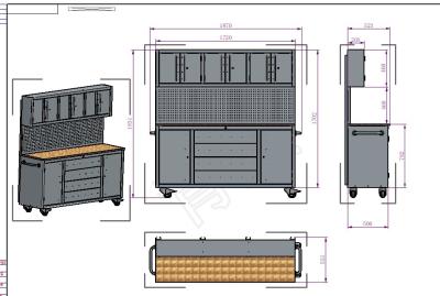 China 72 inch rollende gereedschapskist voor werkplaats Op maat gemaakte OBM ondersteuning Garage Store gereedschappen Te koop