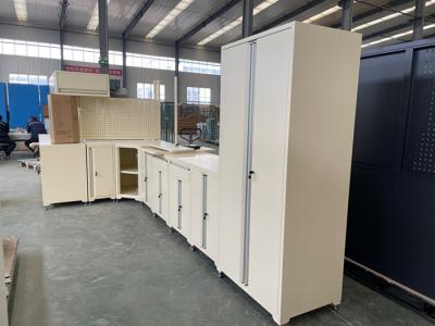 Cina Apparecchiatura a rulli per lavori pesanti, carrello di attrezzi professionale con banco di lavoro e cassetti in vendita