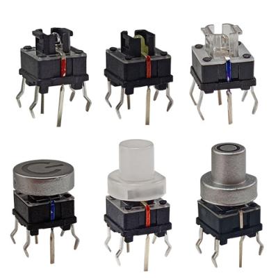 China Supply Bicolor LED Illuminated Tact Switches With Translucent White Top Button for sale