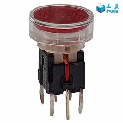 China Square 10mm illuminated Round Sharpe Tact Switch With Red LED color for sale