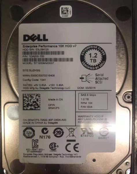 Quality Used Internal 1.2TB 10K 2.5'' SAS 0RMCP3 32MB 10000rpm Server Hard Drives for sale