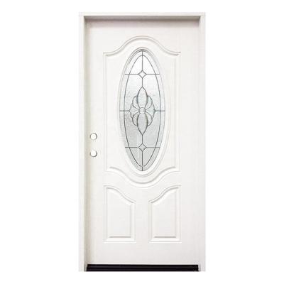 China New Design Prehung Latest Main Gate Designs Glass Fiber Exterior Door Grp Doors Office With Low Price for sale