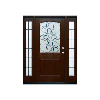 China Professional Classic-Craft Small Oval Stained Fiberglass Door With Sidelights. Bathroom For Wholesales for sale