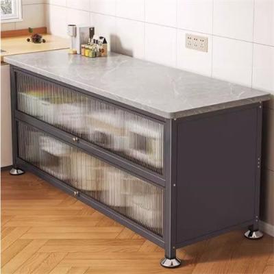 China Universal Wheels Locked Carbon Steel Operation Movable Kitchen Work Station For Cutting Vegetables for sale