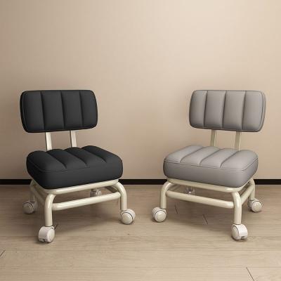 China Swivel Wheel Simple Sofa Stool With Soft Backrest Compact And Space Saving for sale