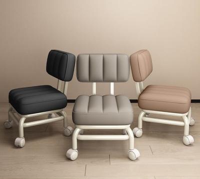 China Household  Small Stool With Backrest Universal Wheels Modern And Simple Low Stool With Wheels For Children for sale