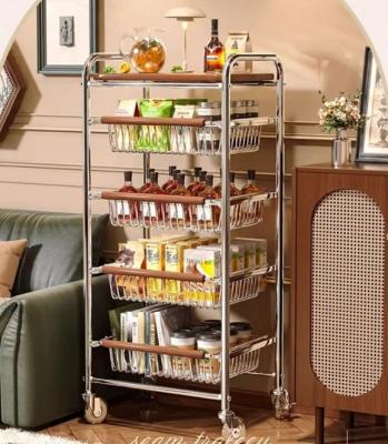 China 360° Crystal Swivel Wheels Storage Snack Display Shelf Rack For Living Room And Kitchen for sale