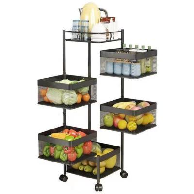 China Rust Proof Rotating Kitchen Rack Carbon Steel Shelf 360° Swivel No Assembly for sale