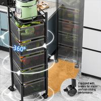 China Rust Proof And Durable Kitchen Storage Rack Rotating Vegetable Rack Floor Standing 5floors for sale