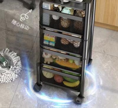China Rust Proof Rotating Kitchen Rack Carbon Steel Shelf 360° Swivel No Assembly for sale