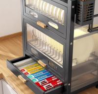 China Multi-Layered Kitchen Drying Rack with 360° Dustproof Cover and 28cm Width for Efficient Storage for sale