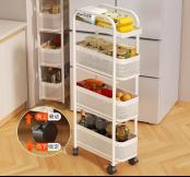 China 4-Tier Expandable Gap Storage Rack with Carbon Steel + PP Material and Large Capacity for Kitchen Organization for sale