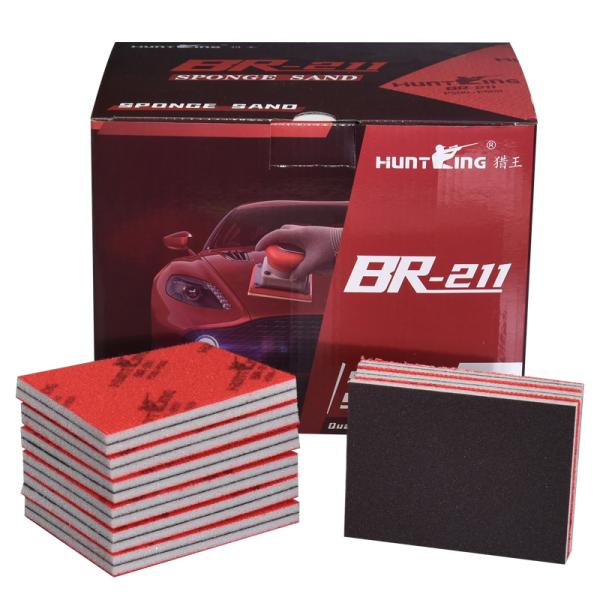 Quality HUNTKING BR-211 TPU Backed Sponge Sanding Blocks, 100x75mm 180#-3000# Wet Dry Abrasive for Car Paint Repair & Wood Finishing for sale