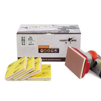 China HUNTKING Pink Sponge Sandpaper 100x75mm 60Pcs/Box, Aluminum Oxide Wet & Dry 180#-3000# Grit for Car Paint Repair & Wood Polishing & Plastic Polishing for sale