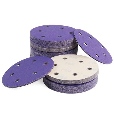 China HUNTKING HK238T Purple Sanding Discs, 5/6 Inch 17-Hole Hook & Loop Aluminum Oxide Anti-Clog Sandpaper for Automotive Primer, Wall Putty & Metal Finishing for sale
