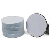 Quality Blue Paper White Sand Hook & Loop Sanding Discs, Latex Base Brown Corundum for sale